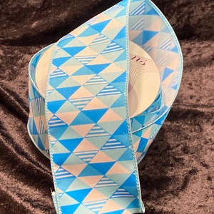 Triangles Ribbon, Holiday Ribbon 2.5 Inch Wired - Etsy