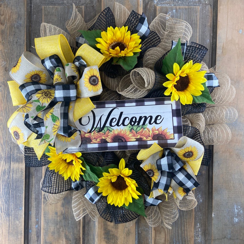 Burlap Sunflower Wreath - Etsy
