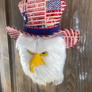 Patriotic Bald Eagle Wreath Attachment or Sign Wildlife Wreath Decor ...