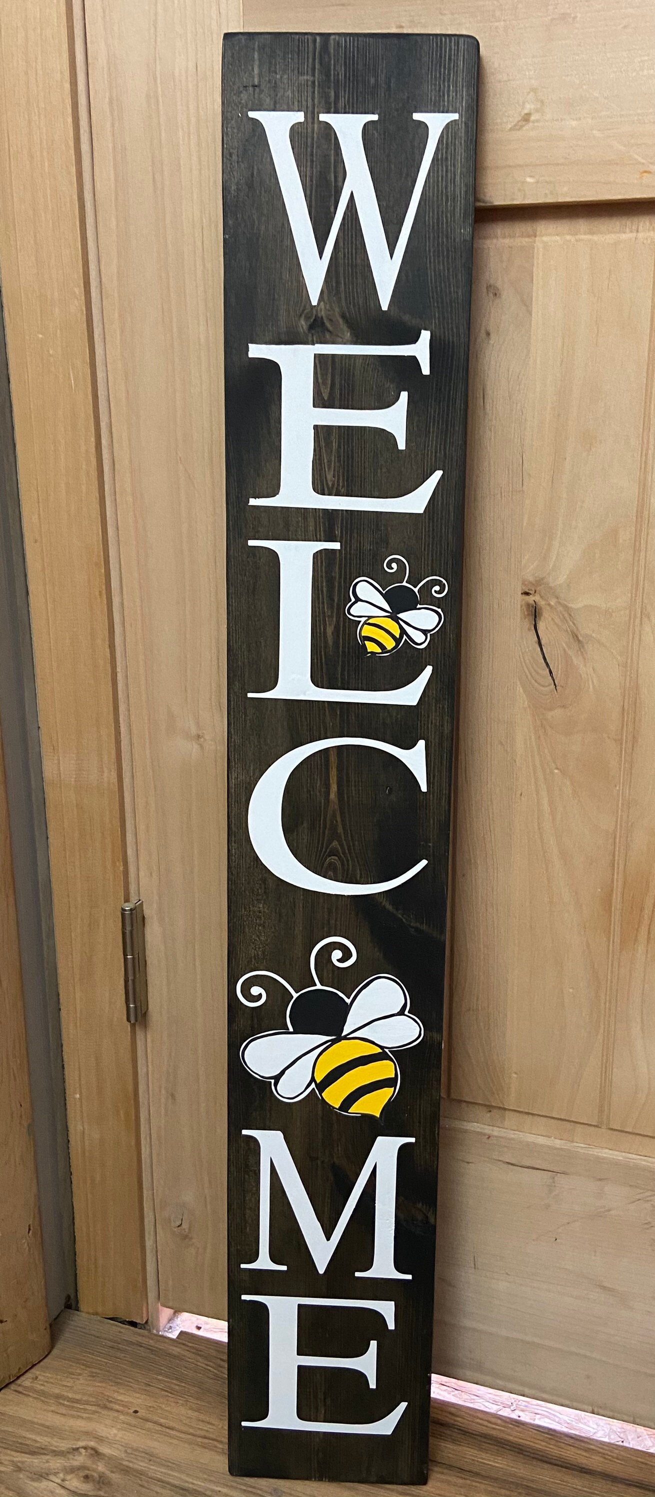 Welcome Honey Bee Sign Entryway Welcome With Painted Bee - Etsy