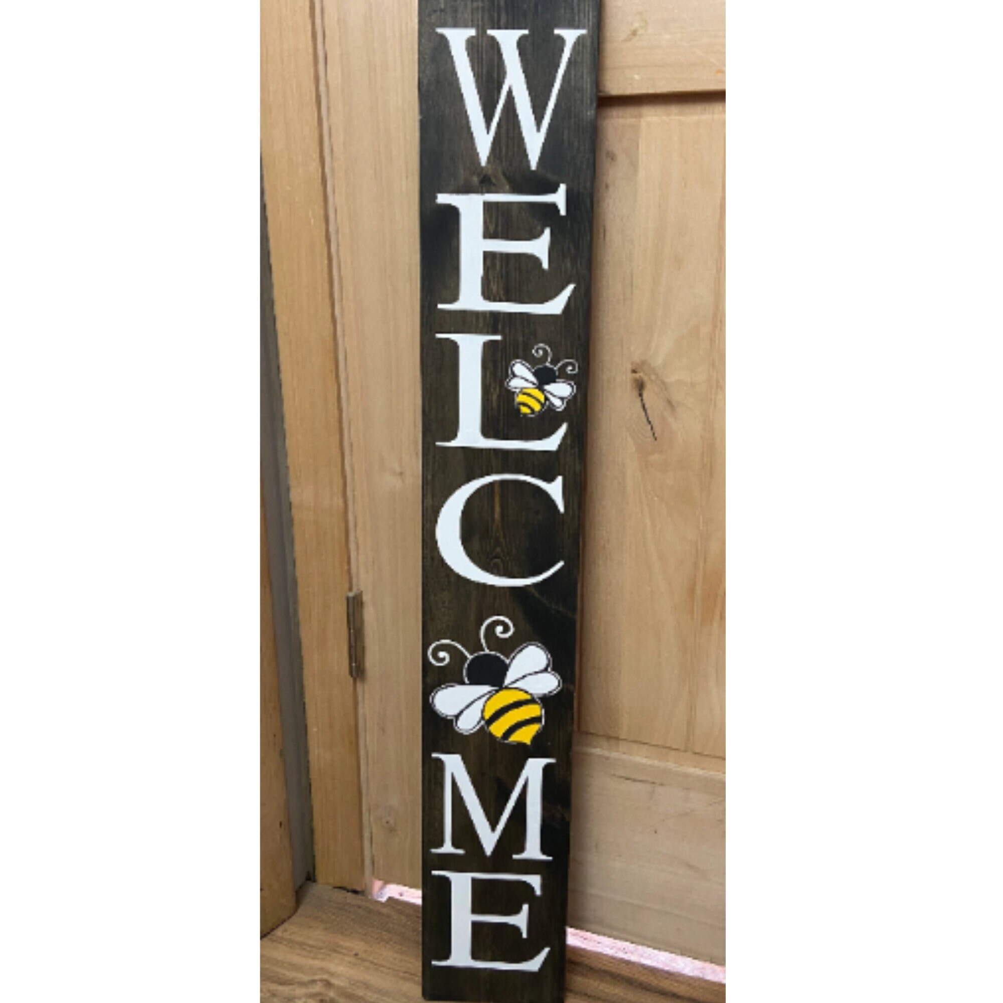Welcome Honey Bee Sign Entryway Welcome With Painted Bee - Etsy