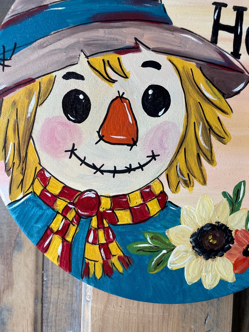 Hand-painted Scarecrow Fall Sign – Rustic Farmhouse Décor - Etsy