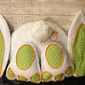 Easter Bunny Rabbit Butt Light Green and Orange Wreath Attachment ...