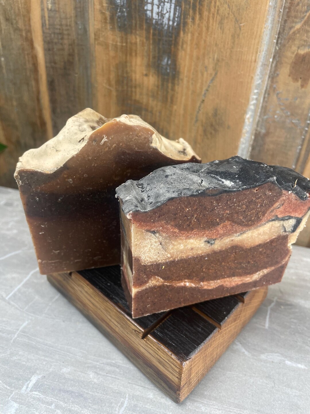 Whiskey Barrel Soap Gift Set • Smoked Leather & Bourbon Soaps, Rustic ...