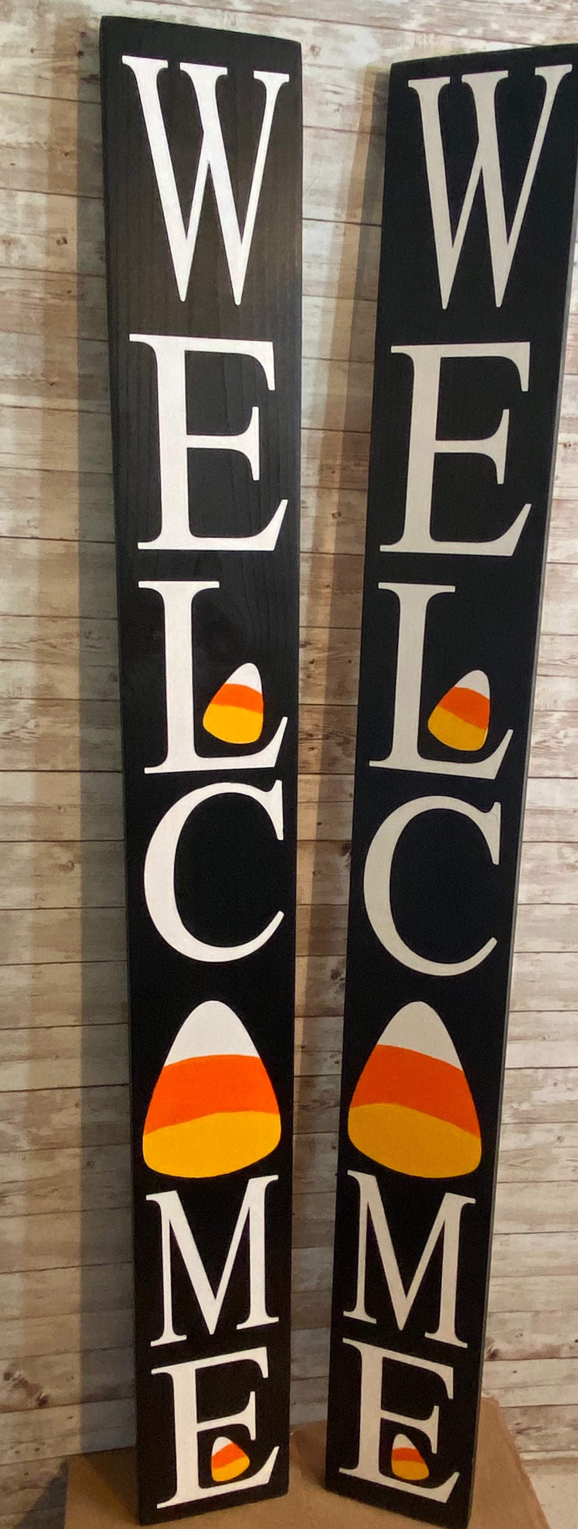 Welcome Candy Corn Sign Entryway Welcome With Painted Candy - Etsy