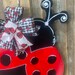 Welcome Ladybug Door Hanger, Entryway Welcome With Painted Ladybugs ...