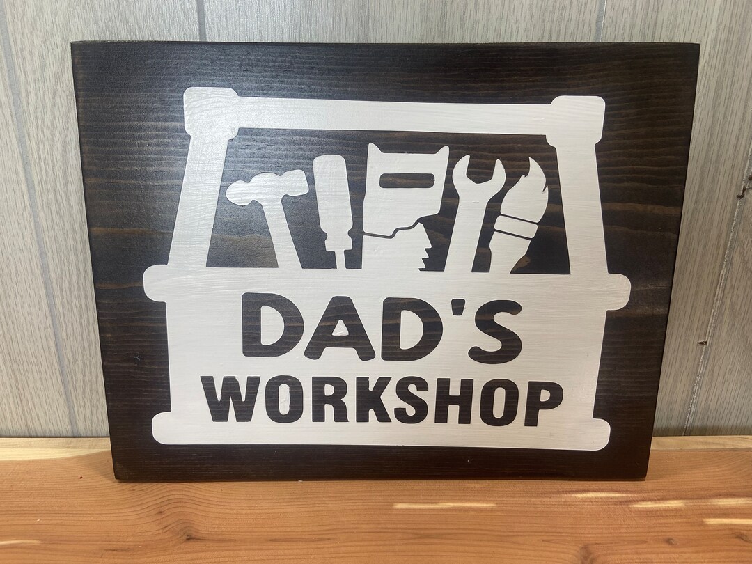 Dad’s Workshop Toolbox Painted Wood Signs! Gift for Holiday, Christmas ...
