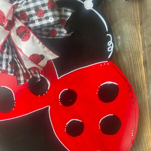 Welcome Ladybug Door Hanger, Entryway Welcome With Painted Ladybugs ...