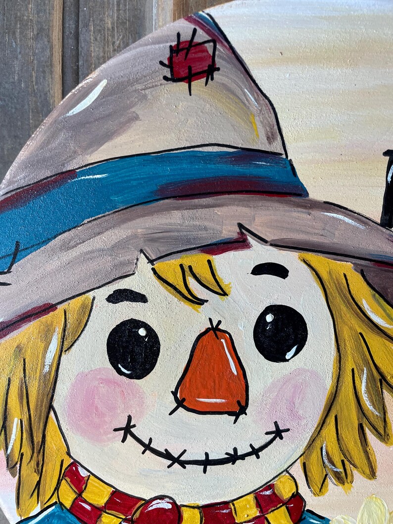 Hand-painted Scarecrow Fall Sign – Rustic Farmhouse Décor - Etsy