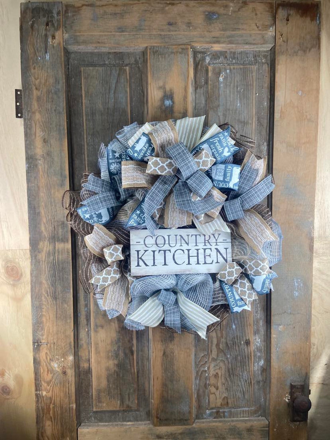 Rustic Farmhouse Kitchen Wreath: Country Charm Decor - Etsy