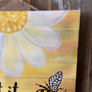 Hand Painted Let It Bee Sign: Rustic Floral Daisy Decor - Etsy