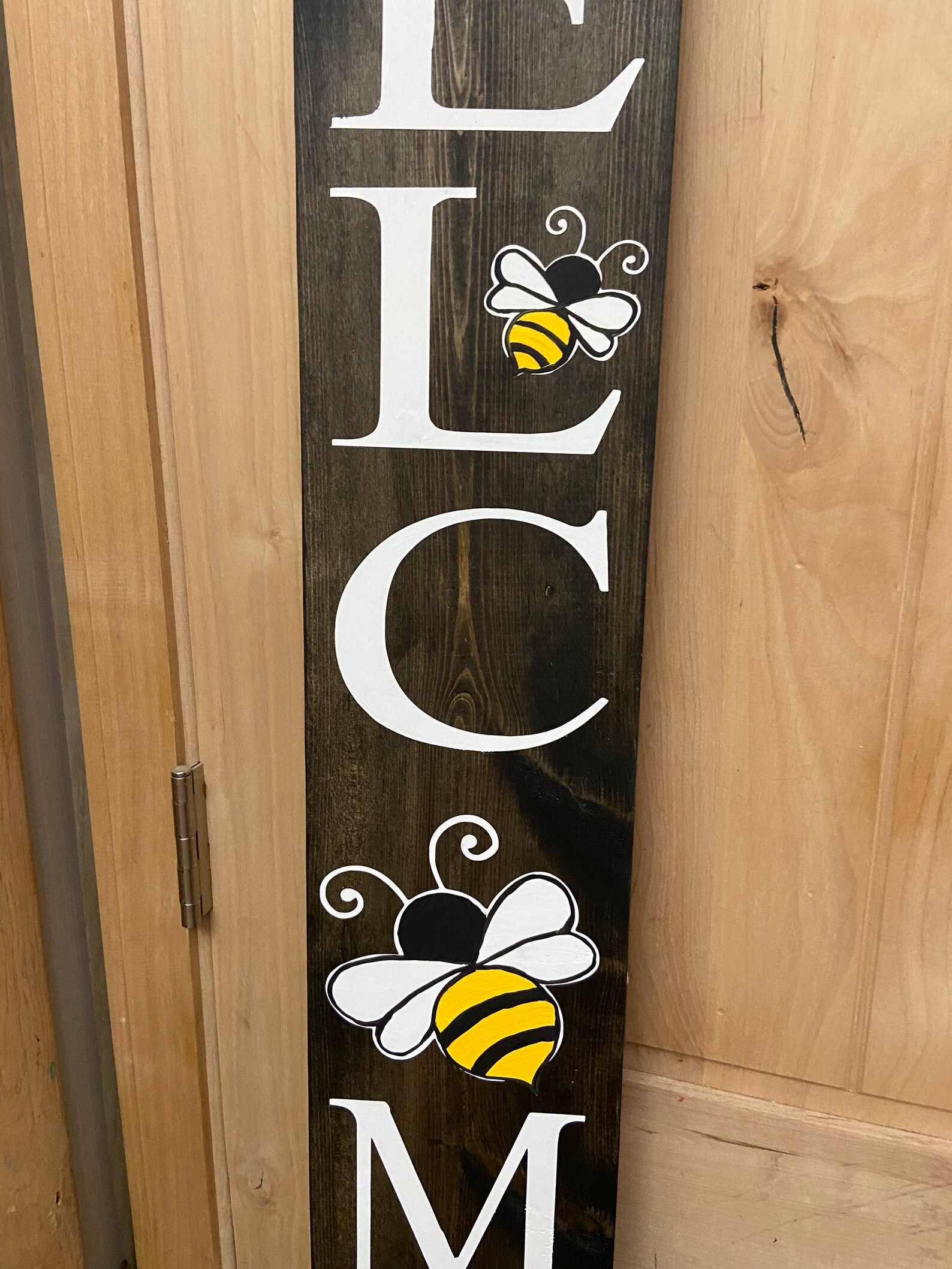 Welcome Honey Bee Sign Entryway Welcome With Painted Bee - Etsy