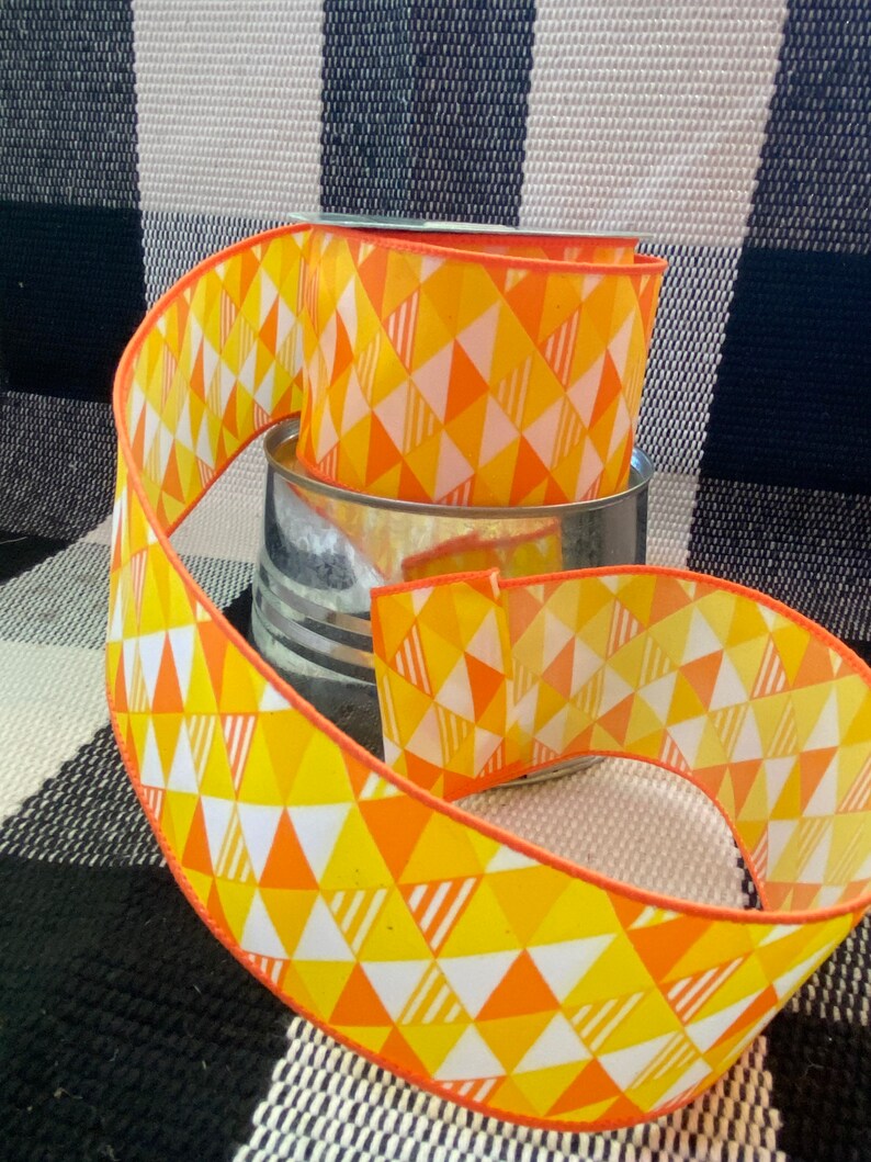 Triangles Ribbon Holiday Ribbon 2.5 Inch Wired - Etsy