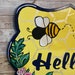 Hello, Bee Floral Hand-painted Front Door Decor Summer Fun Hanger ...