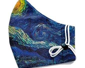Van Gogh Starry Night Face Mask - Etsy