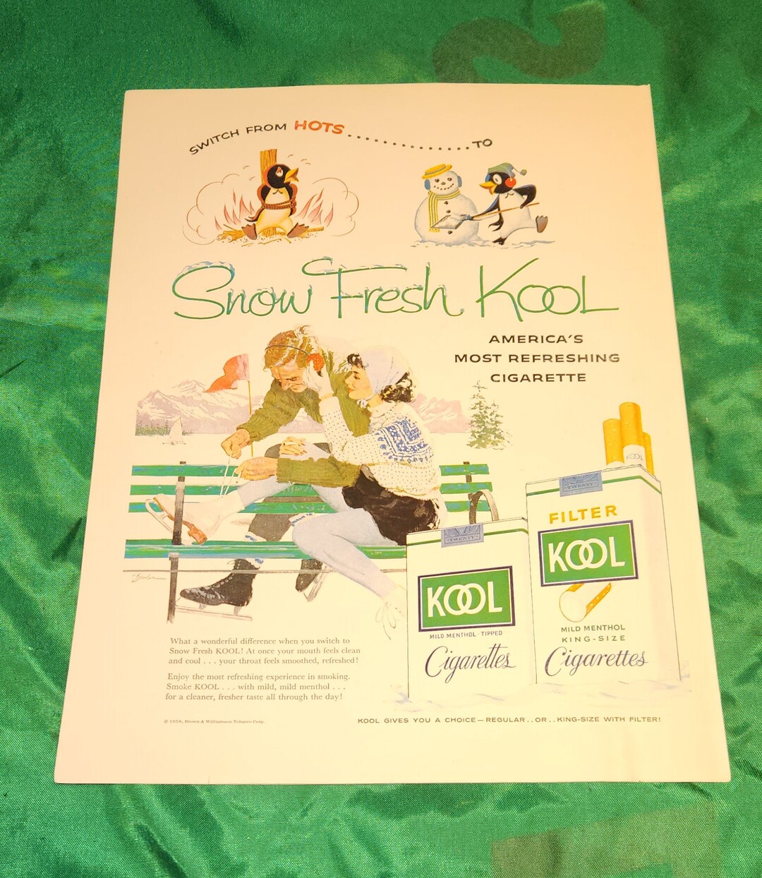 Vintage Kool Cigarette Ad From a 1958 Life Magazine - Etsy