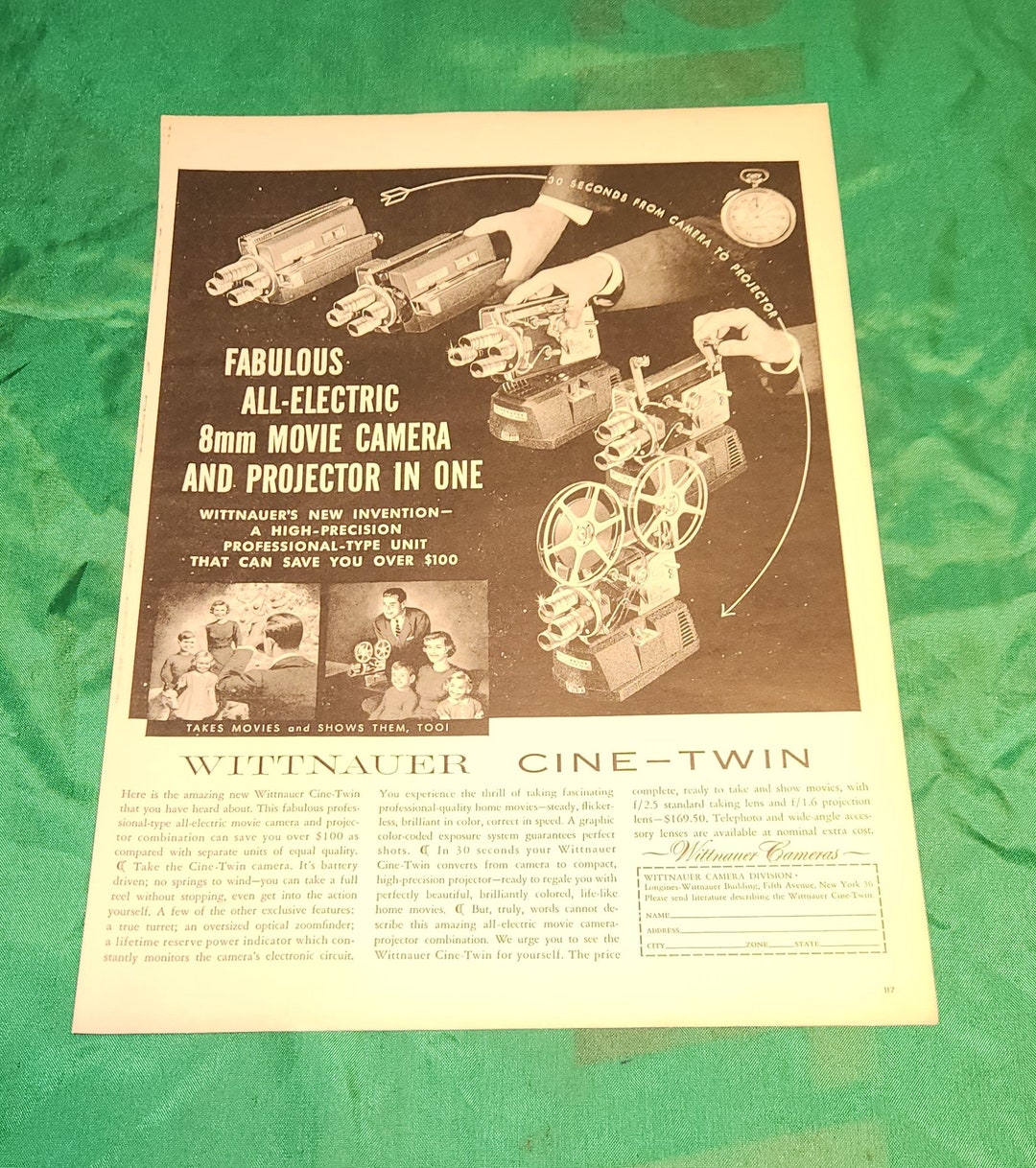 Vintage Wittnauer Cine-twin Camera & Projector Ad From a 1958 Life ...