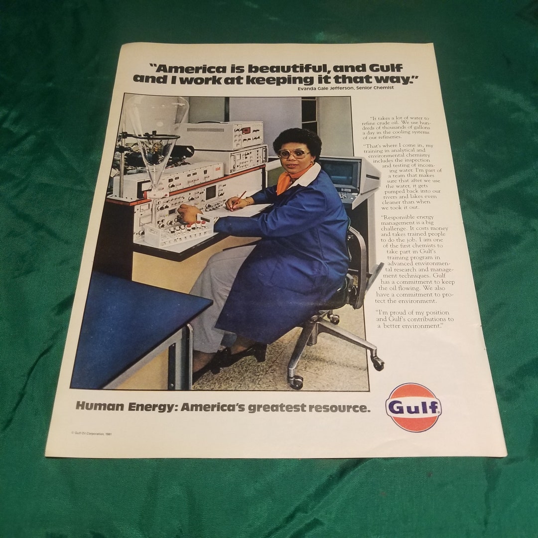 Gulf Oil Ad Featuring Senior Chemist Evanda Gale Jefferson in March ...