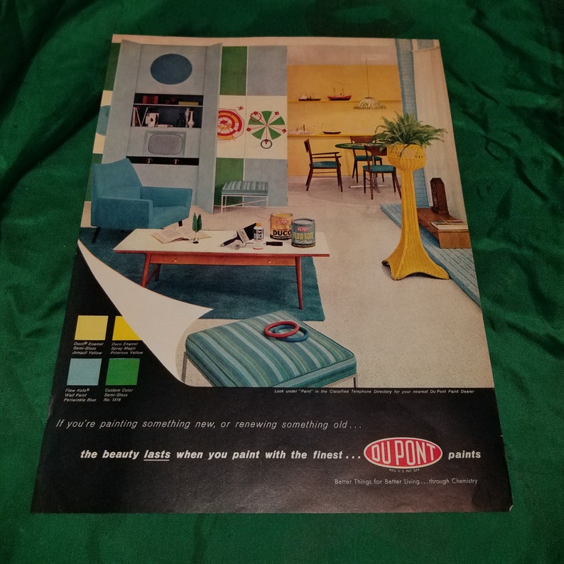 Vintage Dupont Paint Ad From a 1958 Life Magazine - Etsy