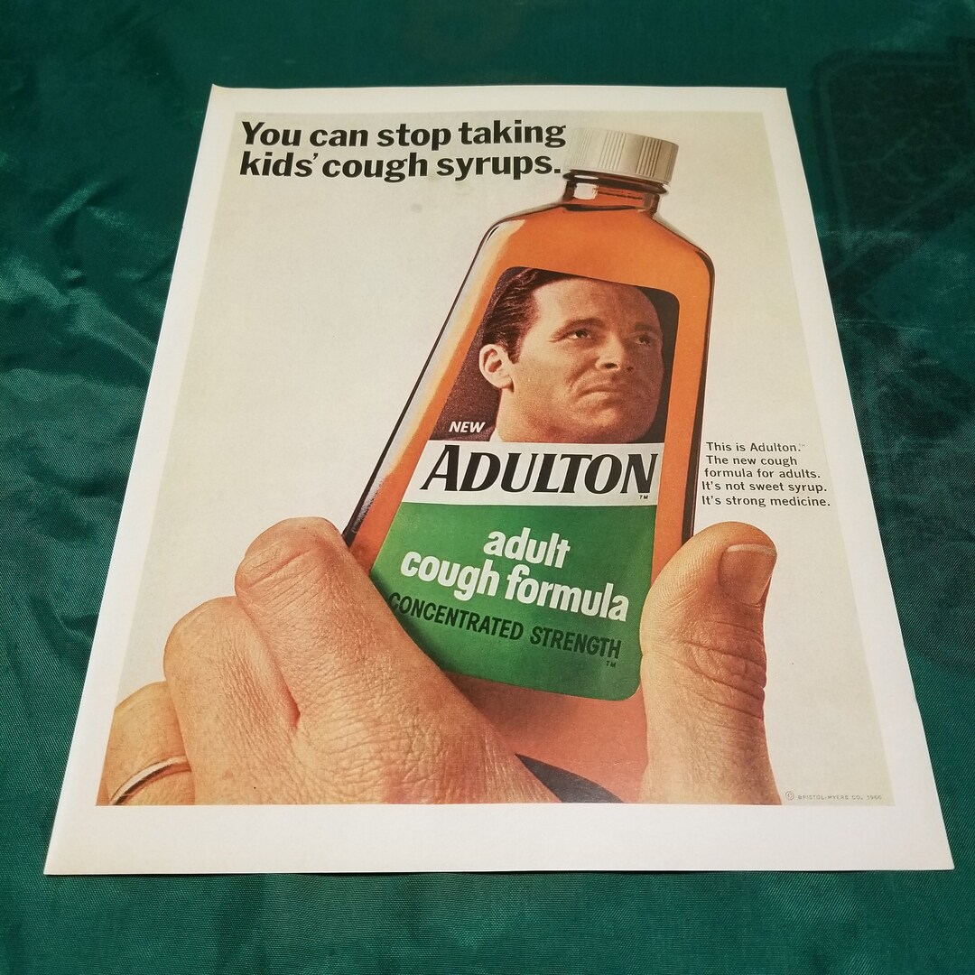 Adulton Cough Formula Ad From 1966 Life Magazine - Etsy