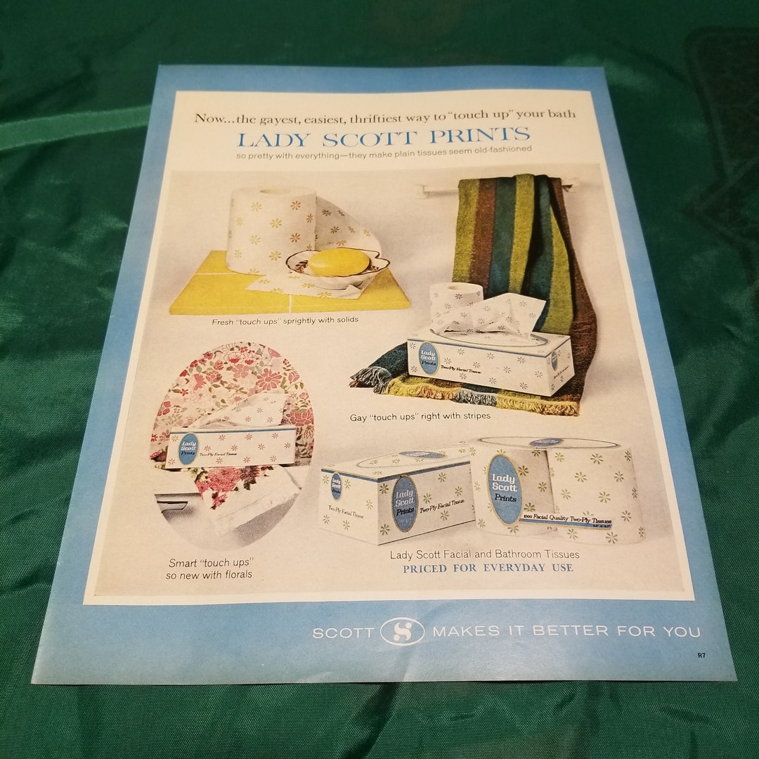 Lady Scott Prints Tissues Ad From 1965 Life Magazine - Etsy