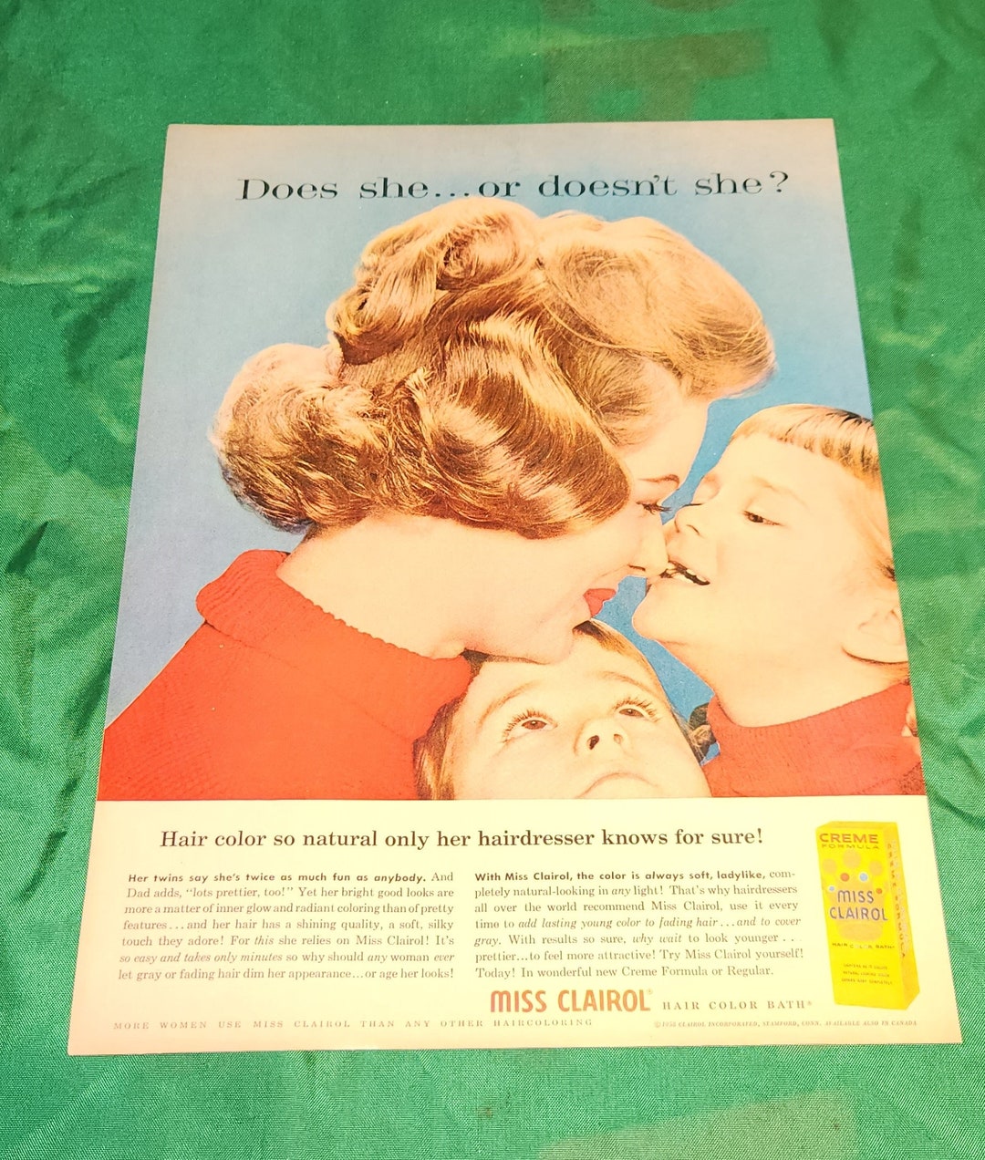 Vintage Miss Clairol Ad From a 1958 Life Magazine - Etsy