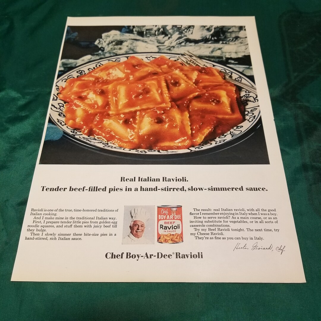 Chef-boy-ar-dee Ravioli Ad From 1964 Life Magazine - Etsy