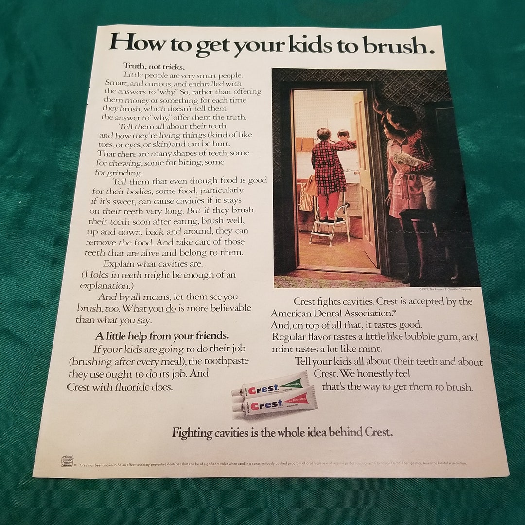 Vintage Crest Toothpaste Ad From 1972 Life Magazine - Etsy