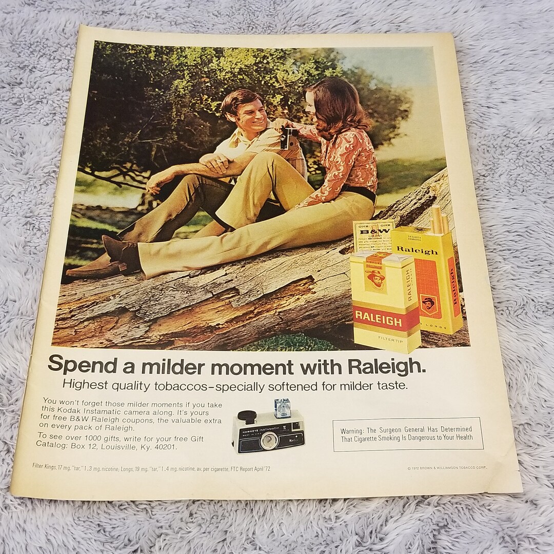 Vintage Raleigh Cigarettes Ad From a 1972 Life Magazine - Etsy