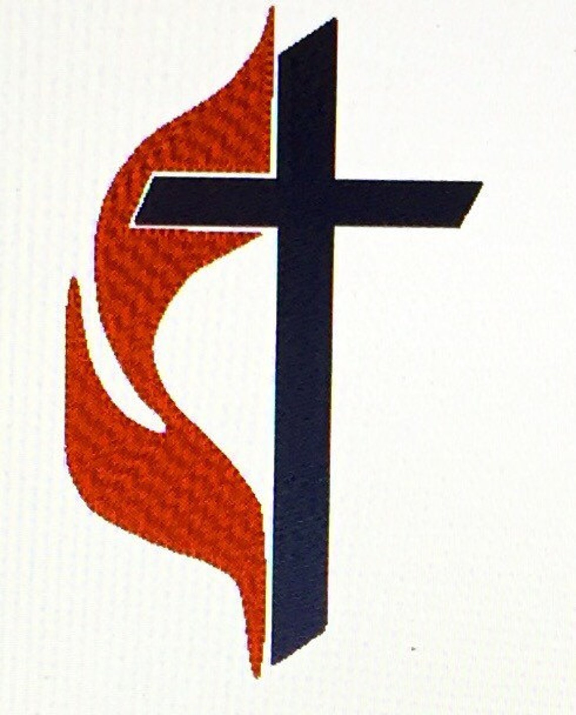 DE21 Methodist Cross & Flame (5 X 7) for an EMBROIDERY MACHINE - Etsy