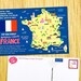 Greetings From FRANCE Map Postcard - Etsy