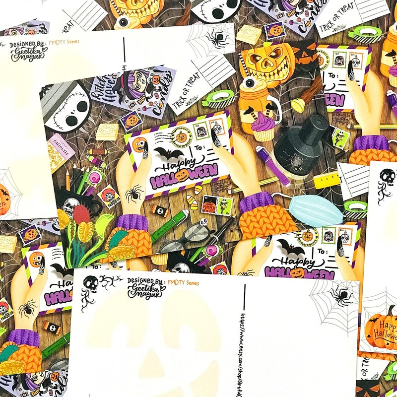 Halloween Postcards - Etsy