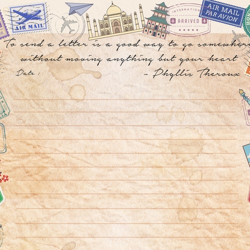 Travel Printable Stationery | Etsy