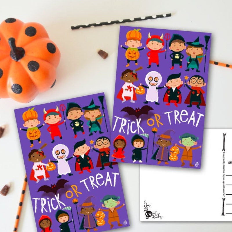 Halloween Postcards - Etsy