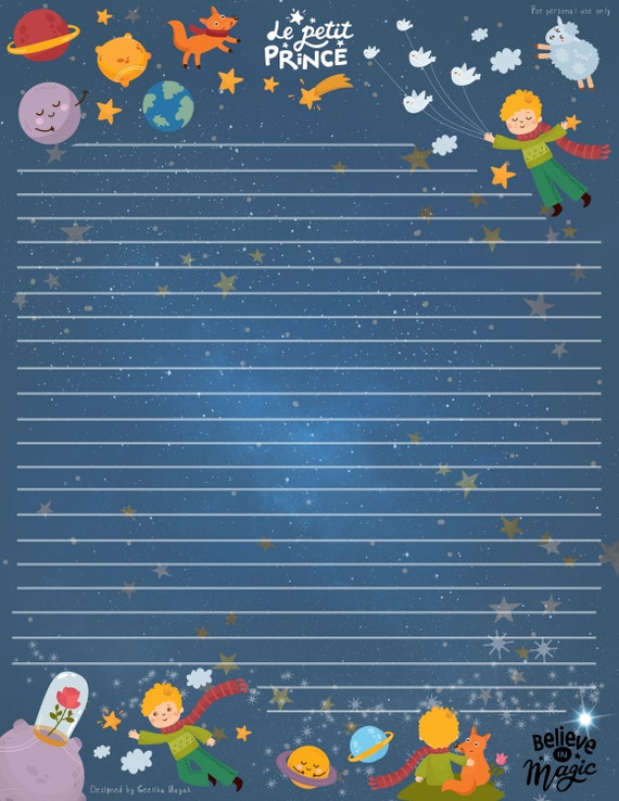 Little Prince Printable Stationery | Etsy