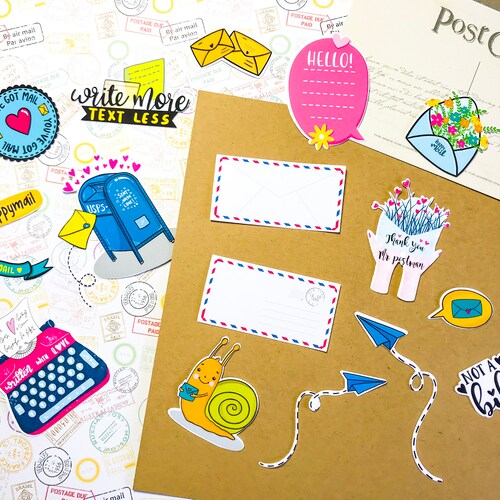 Kawaii Envelope Happy Mail Post Stickers Set Cute - Etsy