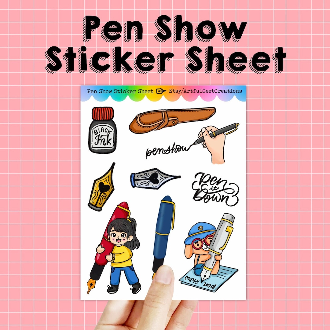 Pen Show Sticker Sheet | Glossy Finish | Mini Sheet - Etsy