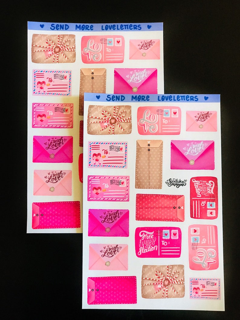 Love Letters Sticker Sheet - Etsy