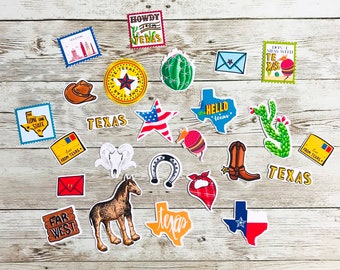 Texas State Art Sticker State Stickers Texas Stickers - Etsy