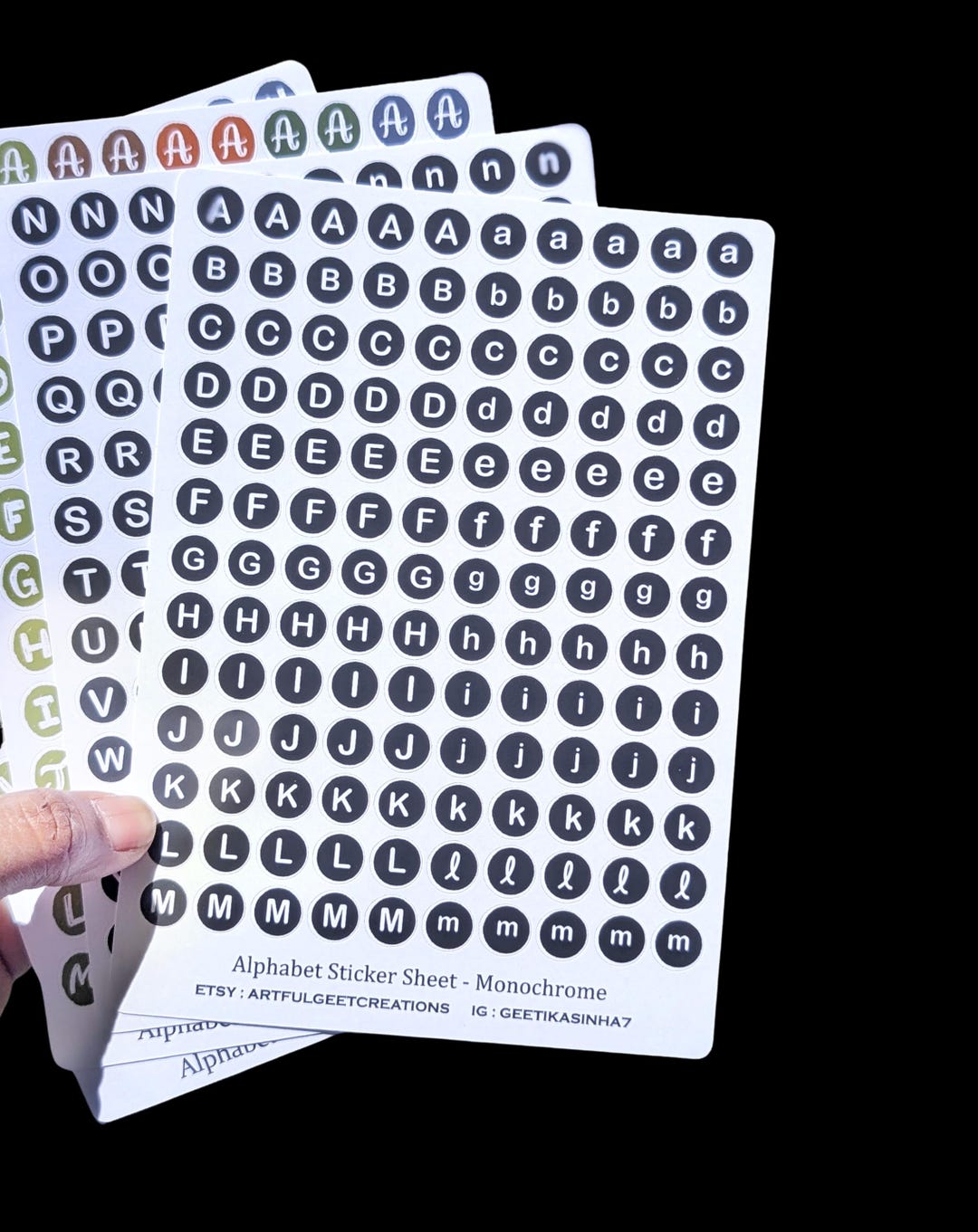 Monochrome Bubbles Alphabet Sticker Sheets (matte) - Etsy