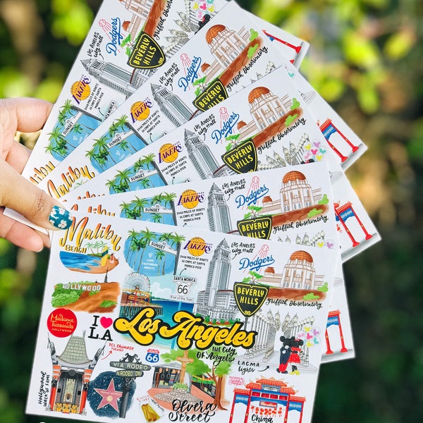 Los Angeles Postcard - Etsy