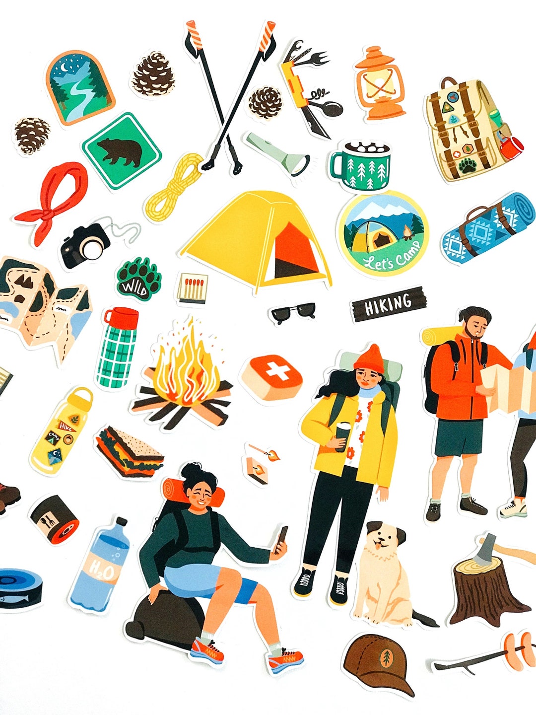 Let's Go Camping! Flake Sticker Pack (glossy) - Etsy