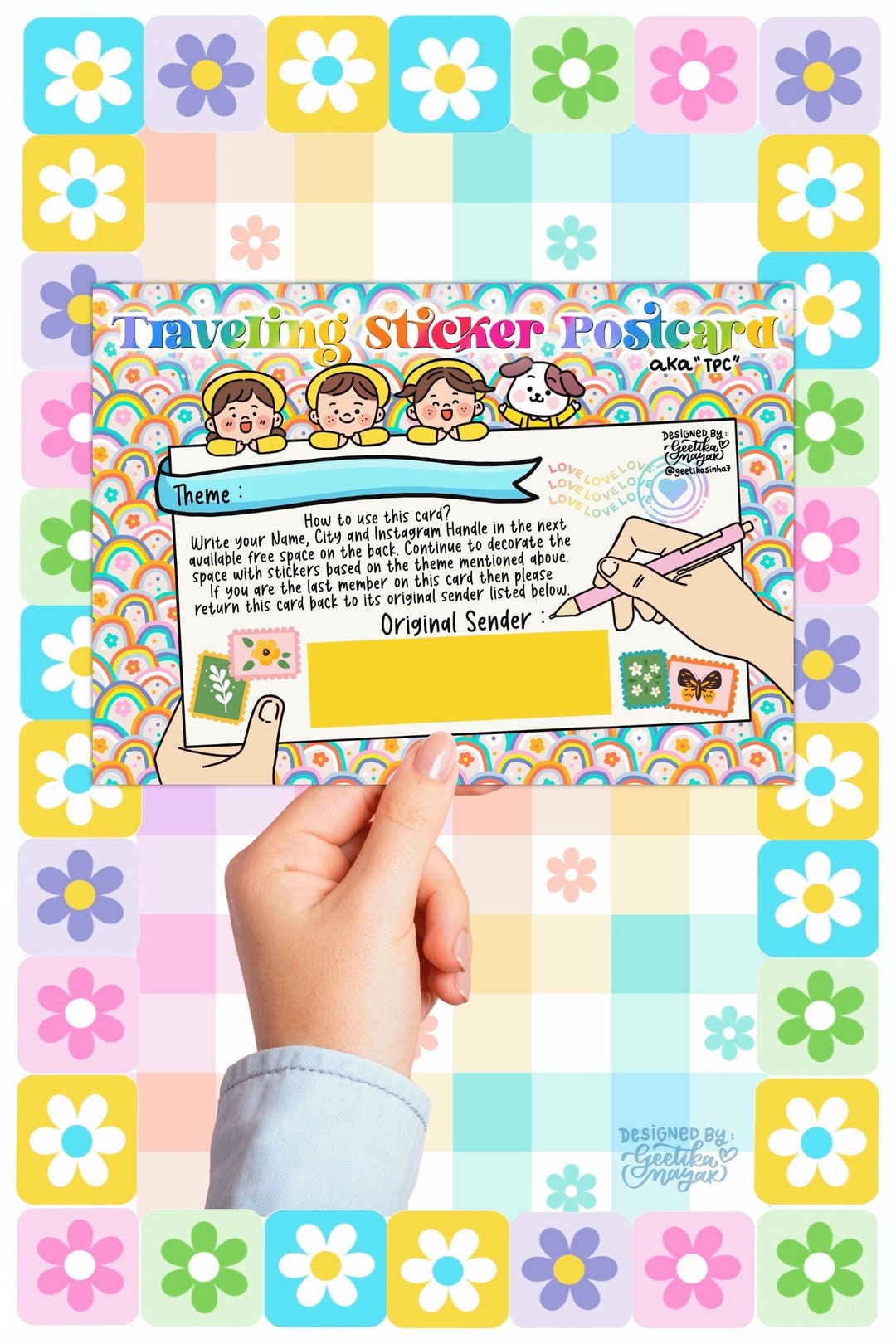 Traveling Sticker Postcards (set of 5 Postcards) - Etsy