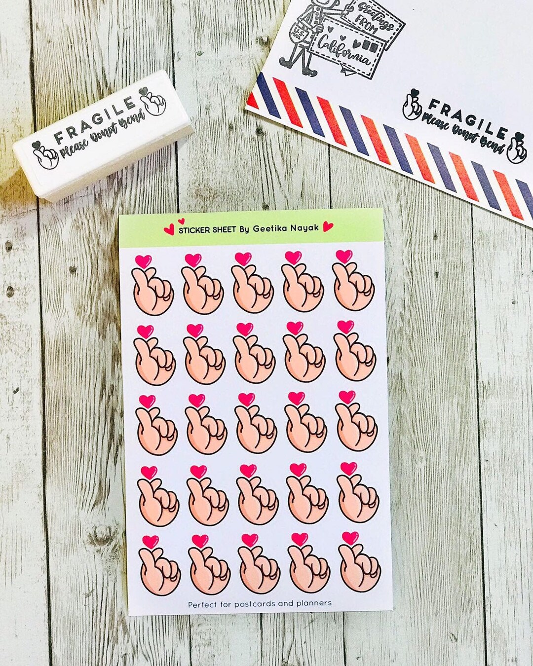 Finger Heart Stickers - Etsy