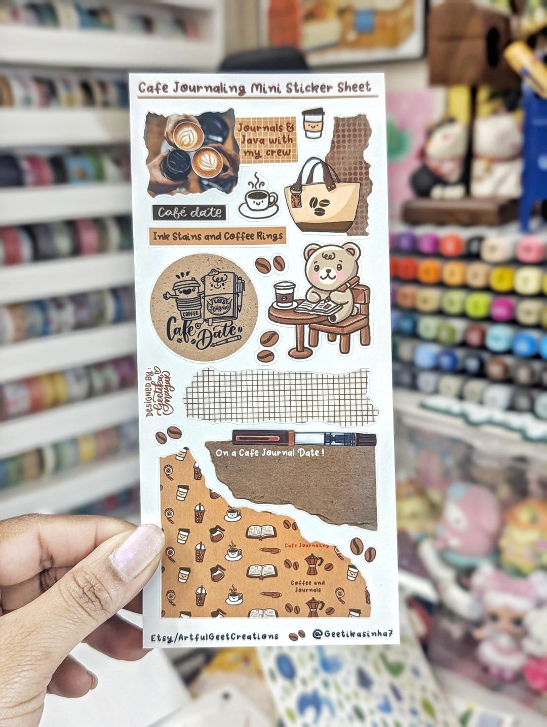 Cafe Journaling Mini Sticker Sticker - Etsy
