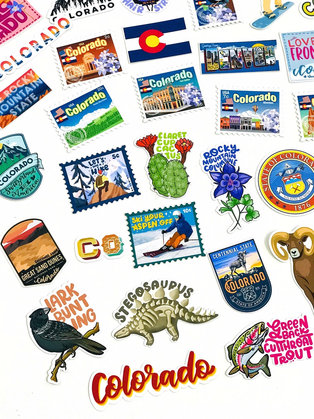 COLORADO State Sticker Pack - Etsy