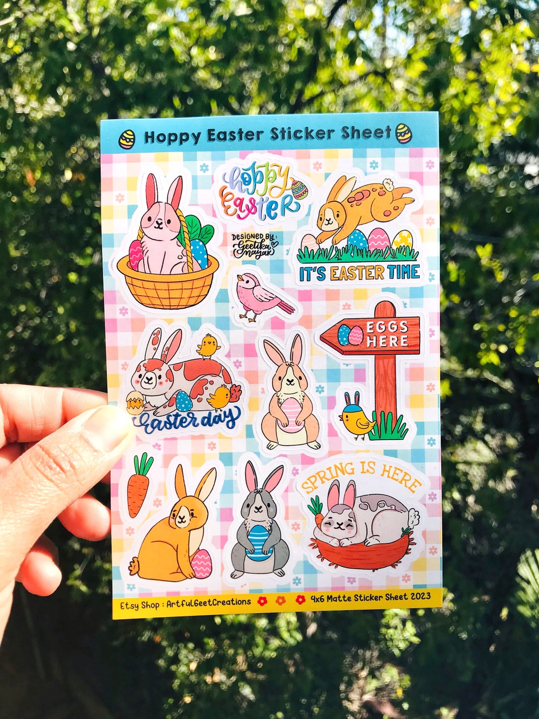 Hoppy Easter Matte Sticker Sheet - Etsy