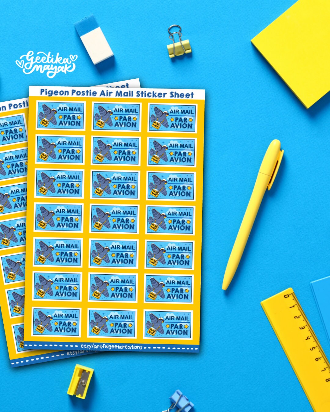 Pigeon Postie Air Mail (matte) Sticker Sheet - Etsy