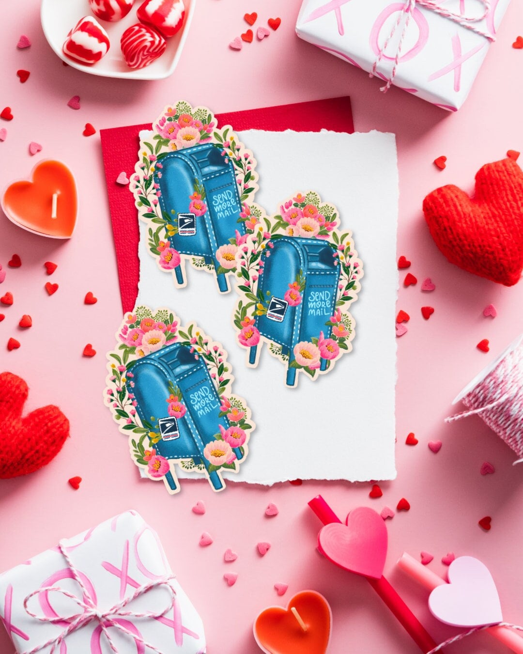 Floral USPS Mailbox GLOSSY Sticker Single - Etsy