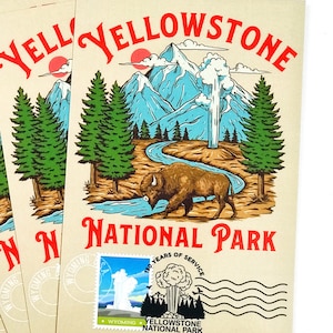 Yellowstone 150 YEARS Anniversary Postcard | Set of 5 National Park Postcards - Etsy